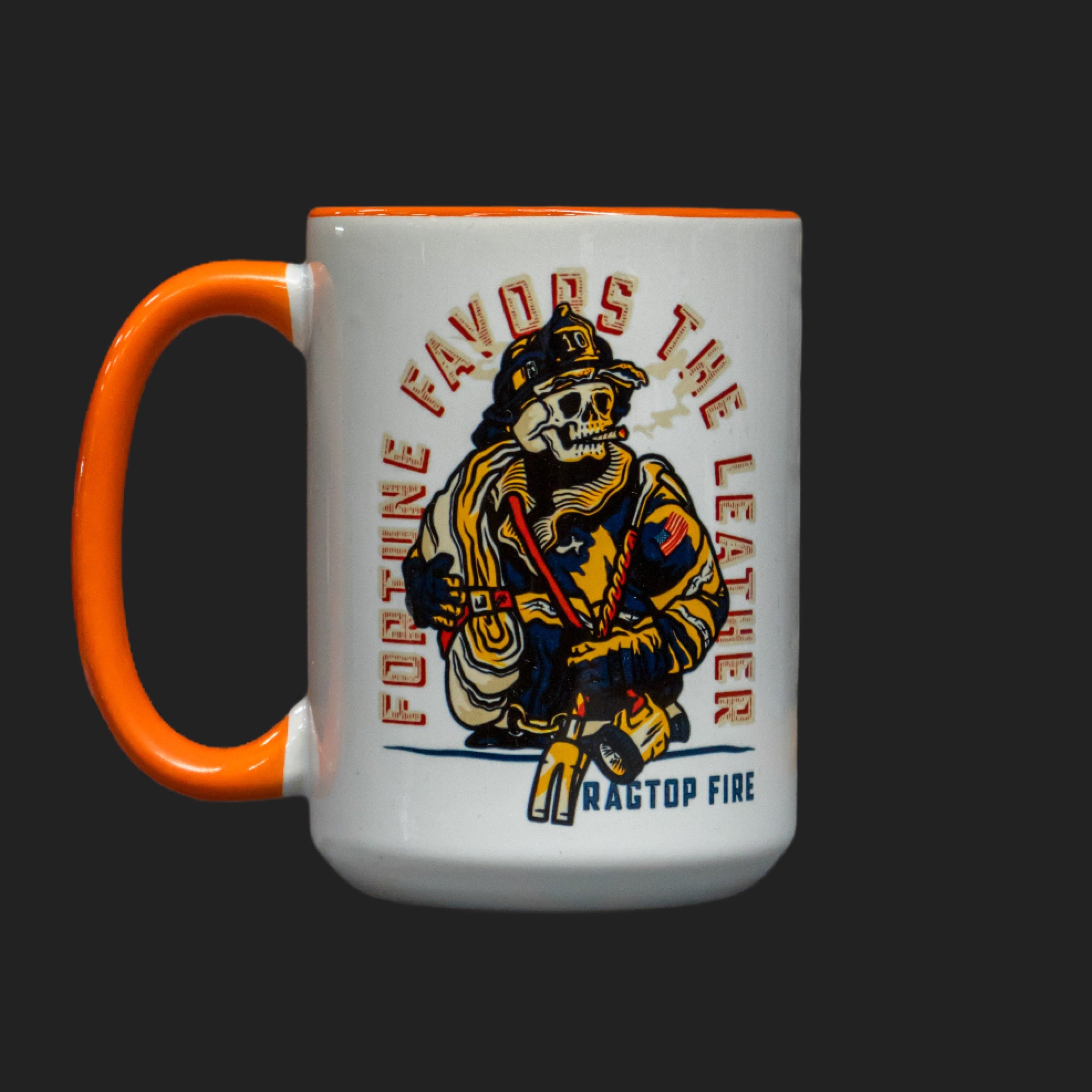 Fortune Favors The Leather Mug – RagTop Fire